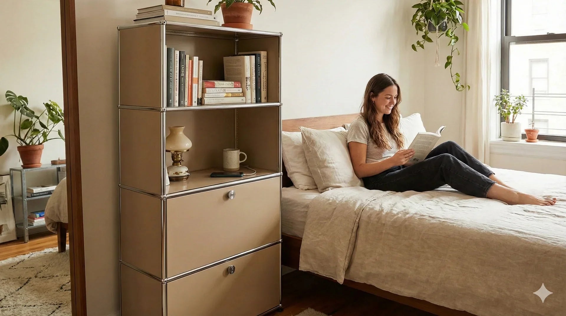How to Use a Bookshelf as a Bedside Table | Unicafurn Customer Stories ...